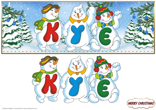 SNOWMEN NAMES LARGE DL - KYE - CUP976047_66 | Craftsuprint