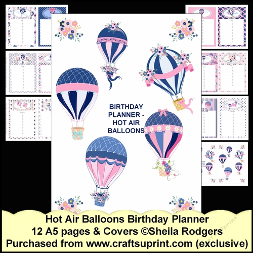 BIRTHDAY PLANNER - HOT AIR BALLOONS - CUP976315_66 | Craftsuprint