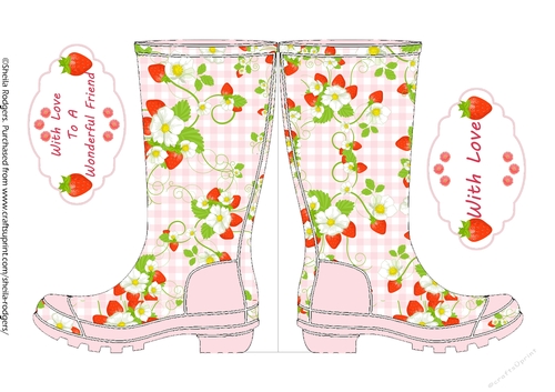 WELLIES - STRAWBERRIES - CUP976910_66 | Craftsuprint