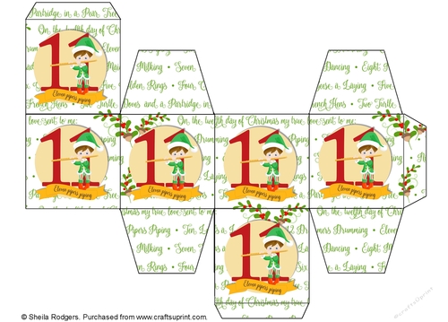 12 Days of Christmas - Day 11 Gift Box - CUP982703_66 | Craftsuprint