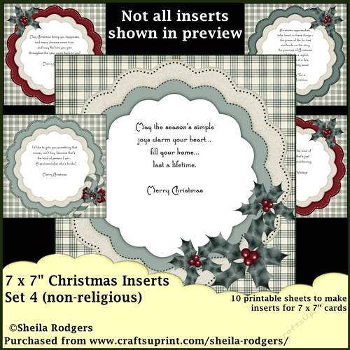 7 x 7 Christmas Inserts Set 4 - CUP983874_66 | Craftsuprint