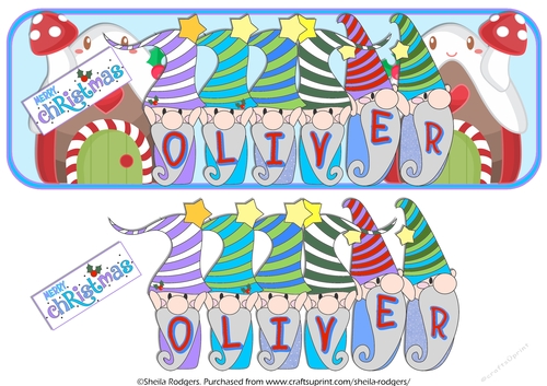 CHRISTMAS GNOME NAMES - OLIVER - CUP984908_66 | Craftsuprint