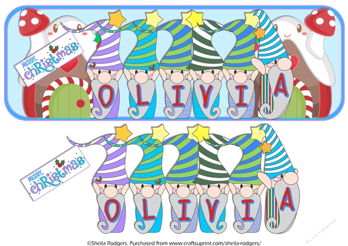 CHRISTMAS GNOME NAMES - OLIVIA - CUP984914_66 | Craftsuprint