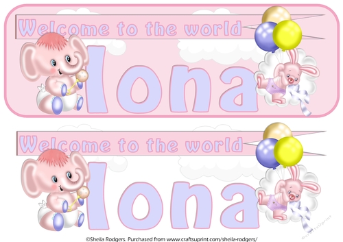 WELCOME BABY NAMES - IONA - CUP989054_66 | Craftsuprint