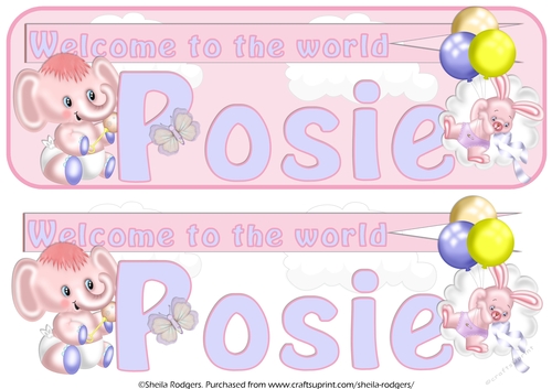 WELCOME BABY NAMES - POSIE - CUP989057_66 | Craftsuprint