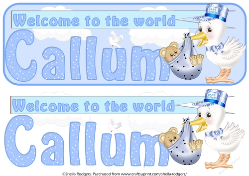 WELCOME BABY NAMES - CALLUM - CUP989259_66 | Craftsuprint