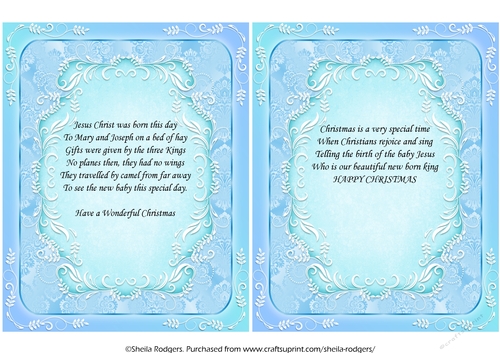 Christmas Religious Verse Inserts - Set 4 - CUP996323_66 | Craftsuprint