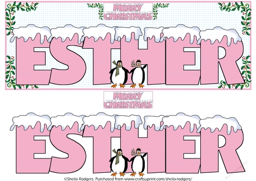 SNOW CAPPED NAMES - ESTHER PINK - CUP998372_66 | Craftsuprint