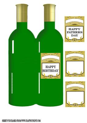 Wine Bottle Shaped Card - CUP181448_487 | Craftsuprint