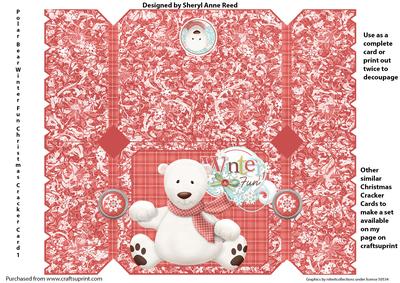 Polar Bear Christmas Cracker Card 1 - CUP640384_1740 | Craftsuprint