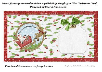 Santa Christmas Insert for Square Card - CUP643935_1740 | Craftsuprint
