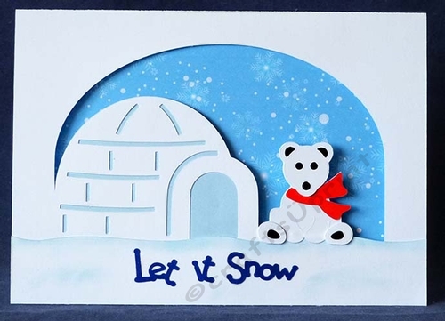 Polar Bear with Igloo card - CUP1002504_40382 | Craftsuprint