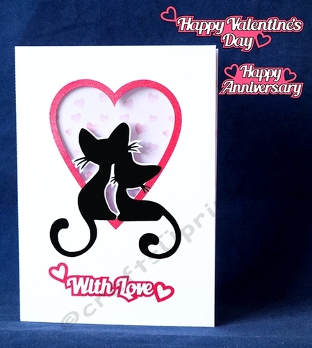 Love Cats Card with additional sentiments - CUP1020643_40382 | Craftsuprint