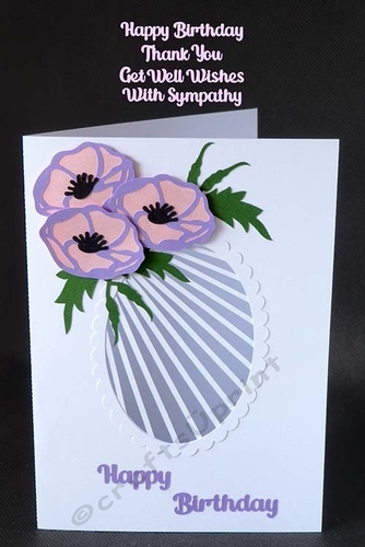 Floral Oval Card with Various sentiments - CUP1061528_40382 | Craftsuprint
