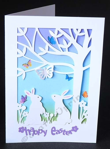 Easter Bunny Tree Card with Backing Paper - CUP1094210_40382 | Craftsuprint