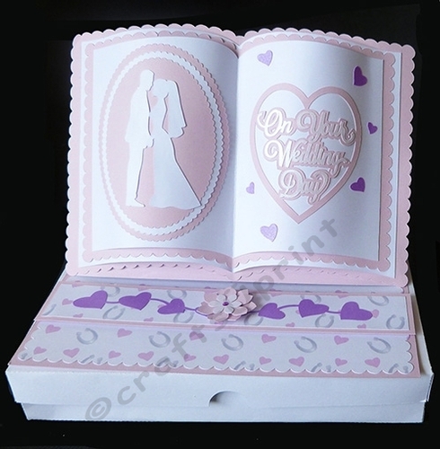 Wedding Open Book Easel Card and Box - CUP1117128_40382 | Craftsuprint