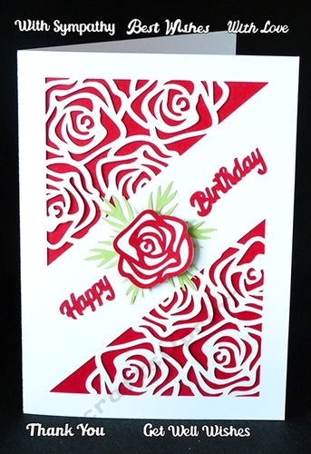 Roses Cut Out Card with 6 sentiments - CUP1126711_40382 | Craftsuprint