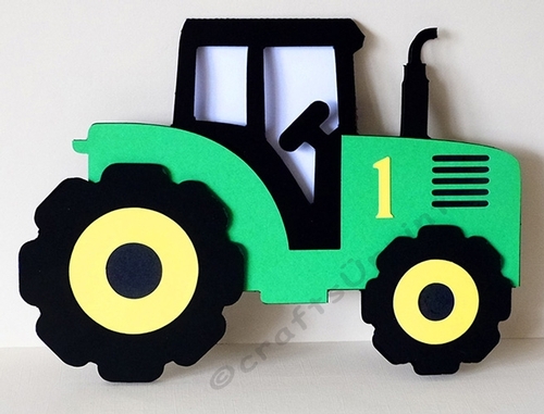 Tractor Shaped Card with numbers 0 - 9 - CUP1177006_40382 | Craftsuprint