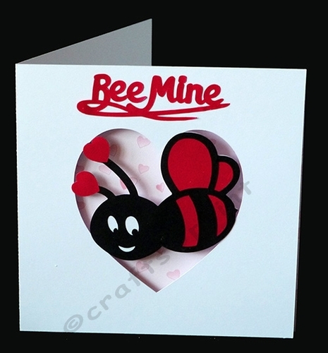 Bee Mine Card with Hearts Backing Paper - CUP1190488_40382 | Craftsuprint