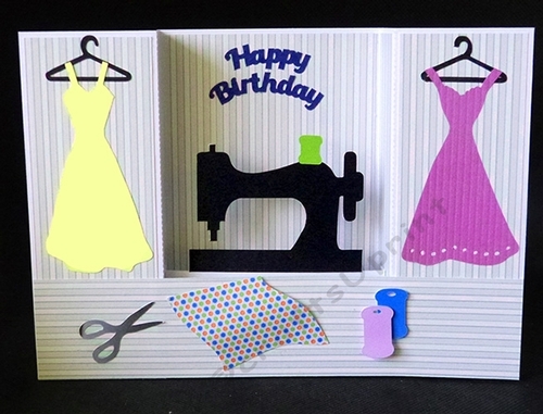 Sewing Machine Pop Up U Fold Card - CUP1195332_40382 | Craftsuprint