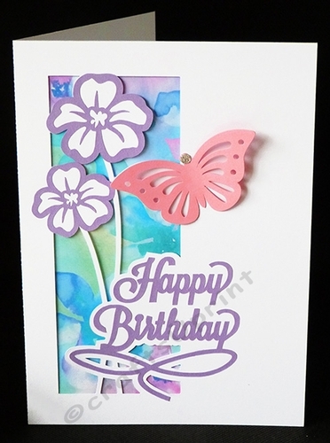 Flower Happy Birthday Card with Backing Paper - CUP1195561_40382 ...