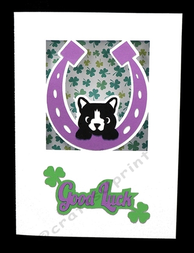 Good Luck Cat Card with Backing Paper - CUP1261400_40382 | Craftsuprint