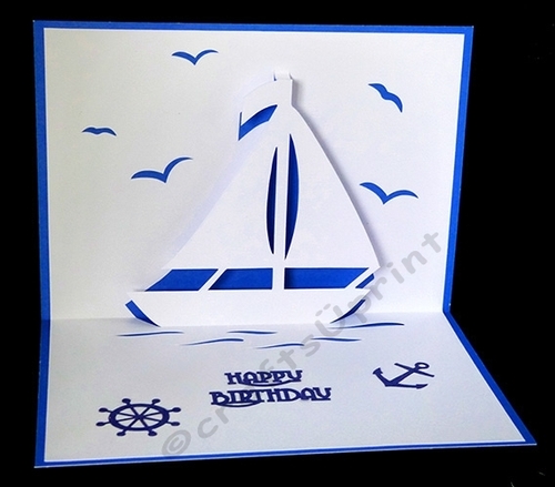 Sailboat Pop Up Card - CUP1302793_40382 | Craftsuprint