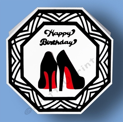 Octagonal Shoes Card - CUP1372823_40382 | Craftsuprint