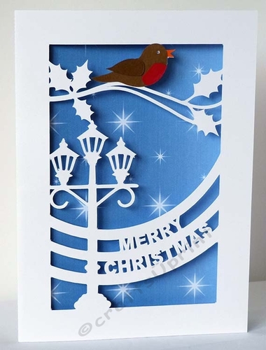 Robin and Lamp post Card - CUP824241_40382 | Craftsuprint