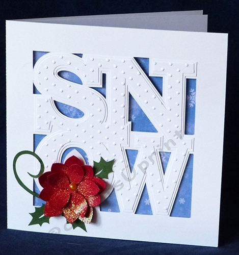 Layered SNOW letter card with Poinsettia - CUP833092_40382 | Craftsuprint