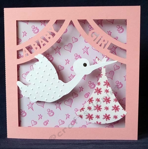 Baby Girl Stork Card - CUP850800_40382 | Craftsuprint