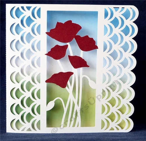 Scalloped Edge Poppy Aperture Card - CUP865270_40382 | Craftsuprint