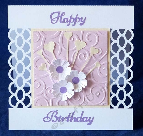 Border Edge Tent Fold Card with Flowers - CUP878133_40382 | Craftsuprint
