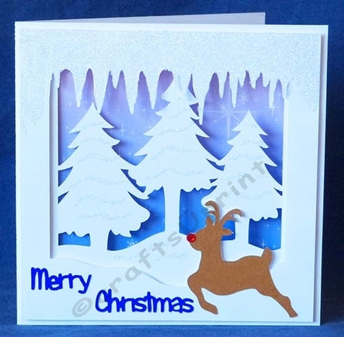 Layered Reindeer and Trees Card with Backing Paper - CUP992889_40382 ...