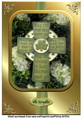 Irish Blessing Cross Gold A4 - CUP303324_262 | Craftsuprint