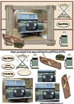 Land Rover in with Fishing Gear A4 - CUP317670_262 | Craftsuprint
