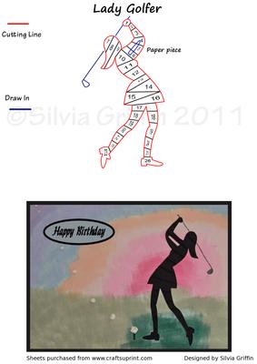 Lady Golfer Iris Folding Pattern - CUP34935_262 | Craftsuprint