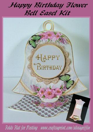 Pink Flowers and Lace Happy Birthday- Bell Easel Kit - CUP351850_262 ...