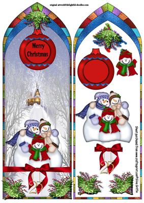 Fancy Arch Snowmen Famly Christmas Dl - CUP485410_262 | Craftsuprint