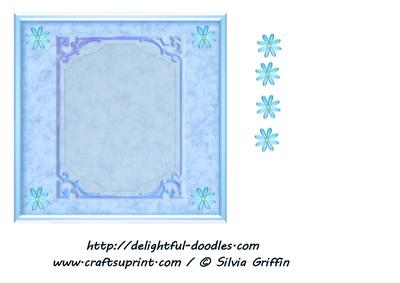 Blue Fancy Frame with Flowers Is - CUP550098_262 | Craftsuprint