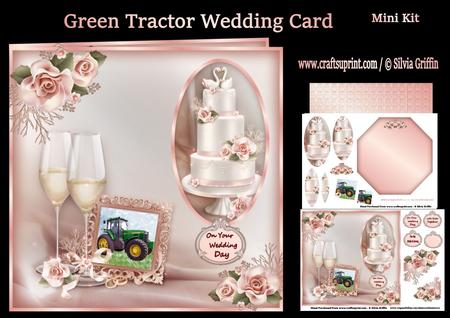 Green Tractor Wedding Card Mk - CUP622803_262 | Craftsuprint
