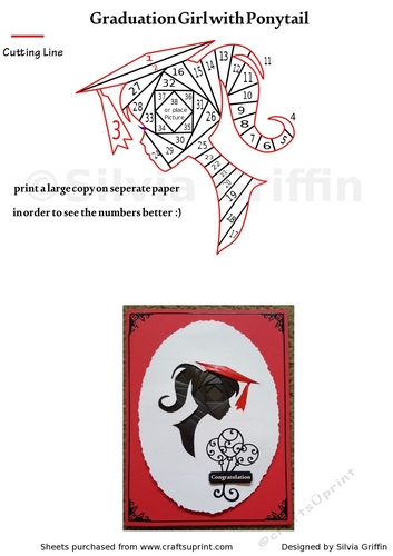 Graduation Girl with Ponytail - CUP785327_262 | Craftsuprint