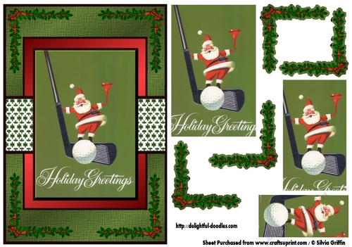 Santa Loves Golfing Pyramid - CUP803615_262 | Craftsuprint