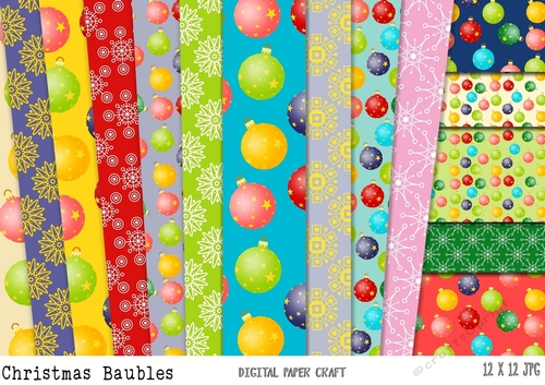 CHRISTMAS BAUBLES PAPER SET - CUP1134774_70865 | Craftsuprint