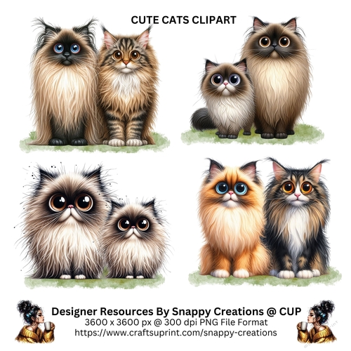 Cat Clipart Set - COMMERCIAL USE - CUP1290405_1294 | Craftsuprint