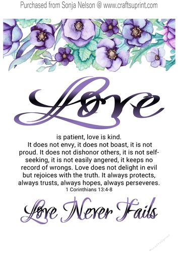 Love Chapter Scripture Word Art Printable Wall Decor Print Designed at ...