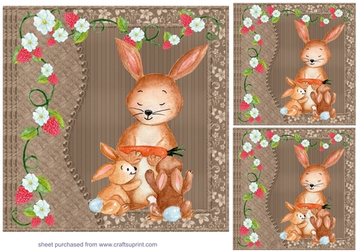 3 Rabbit card fronts/toppers - CUP1000069_659 | Craftsuprint