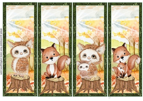 4 Woodland animals toppers/bookmarks 1 - CUP1001721_659 | Craftsuprint