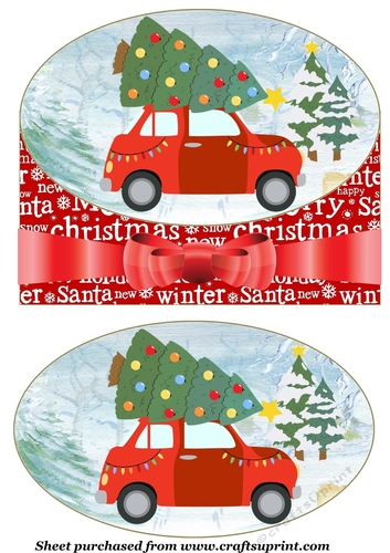 Red Christmas car card front 2 - CUP1006737_659 | Craftsuprint