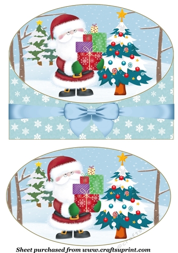 Santa giving presents card front - CUP1007358_659 | Craftsuprint